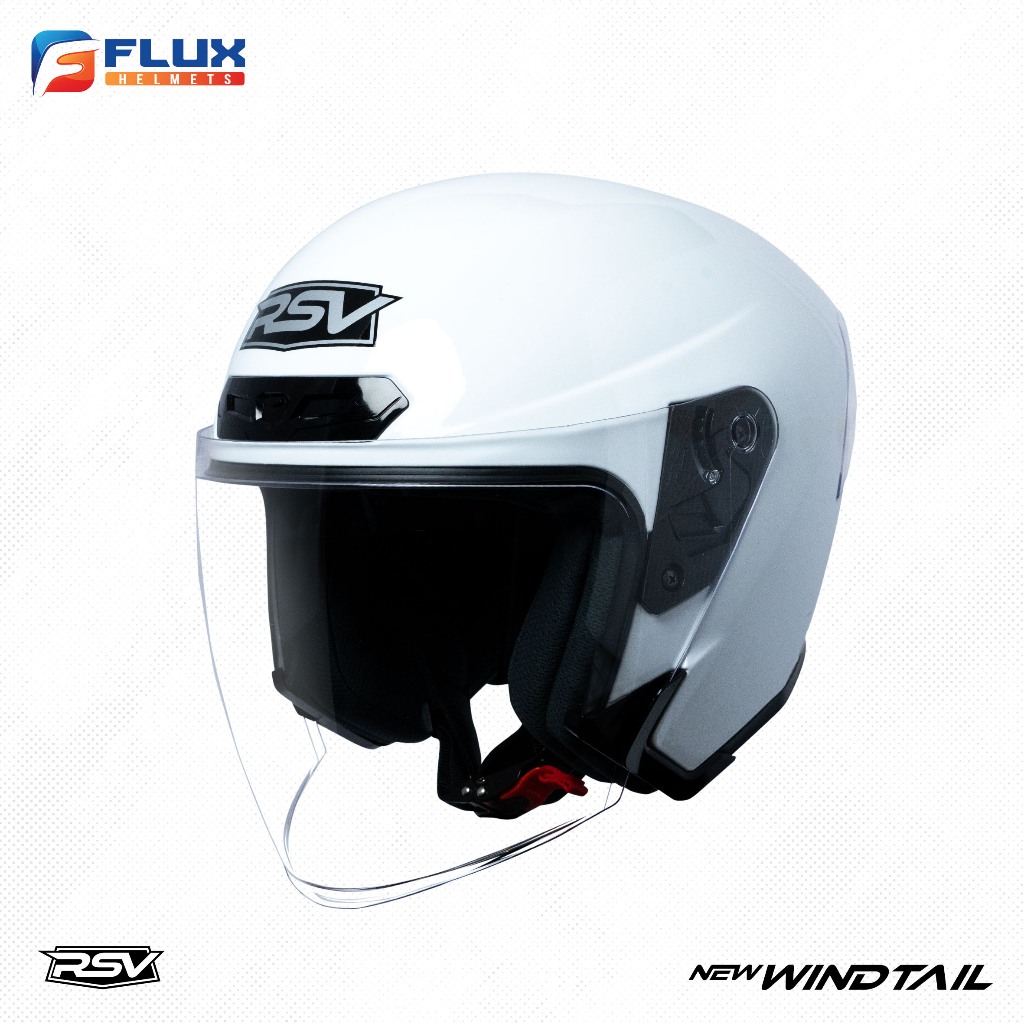 Jual [ORIGINAL RSV] Helm RSV New Windtail White Glossy - Helm Half Face ...