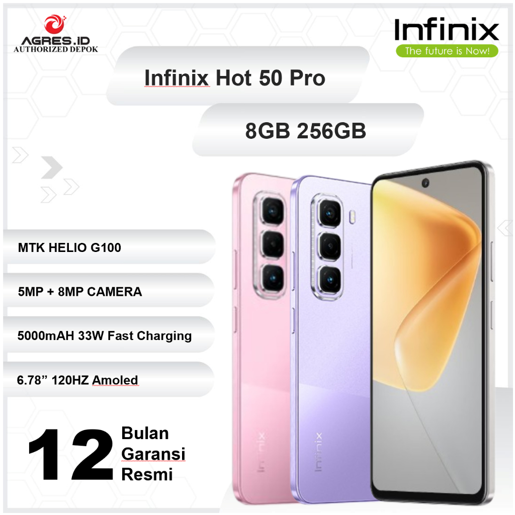Jual Handphone Infinix Hot 50 Pro 8GB 256GB Garansi Resmi Indonesia ...