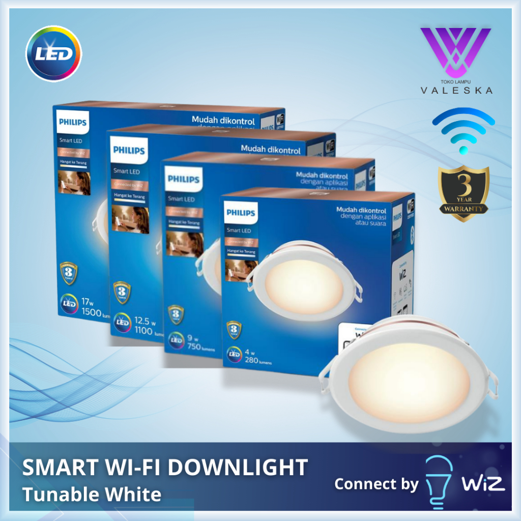 Jual PHILIPS Smart Wifi LED Downlight Tunable White 4W 9W 12.5W 17W | Shopee Indonesia