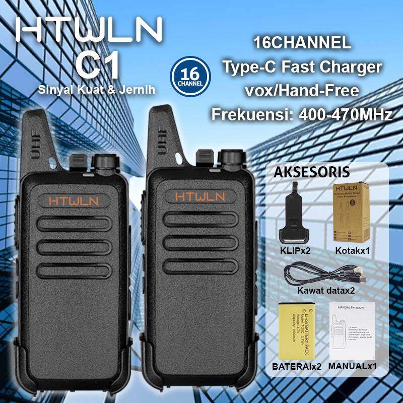Jual HT WLN C1 Walkie Talkie UHF Handy Talky Two way Radio C1 400-470Mhz 16 Channel 100%Ori ...