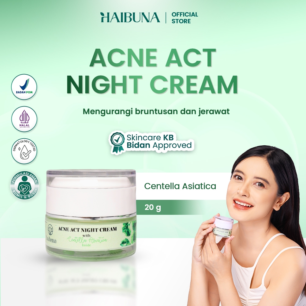 Jual Haibuna Acne Act Night Cream - Haibuna Cream Malam 20g Pembersih ...