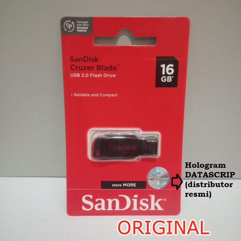 Jual Sandisk Flashdisk Cruzer Blade 16GB Original | Shopee Indonesia