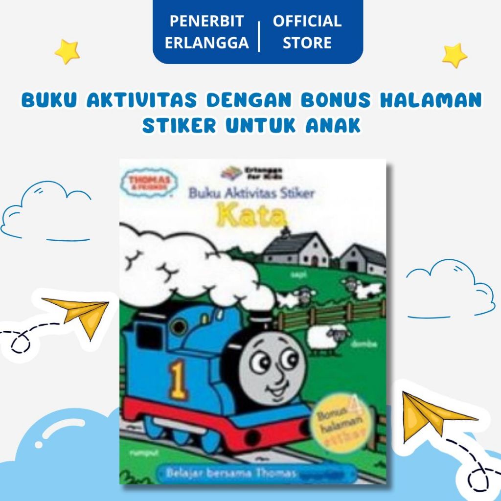Jual [Erlangga Official] Buku Cerita Anak: Stiker Aktivitas Thomas: Kata | Shopee Indonesia