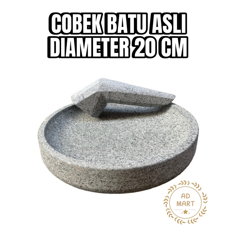 Jual COBEK BATU ASLI 20 CM BONUS ULEKAN | Shopee Indonesia