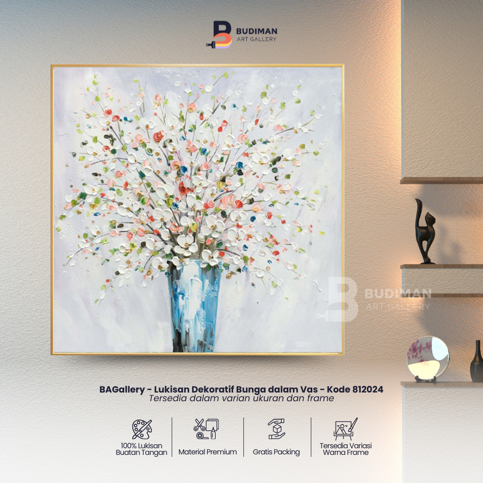 Jual lukisan bunga dalam vas modern hiasan dinding aesthetic | Shopee ...