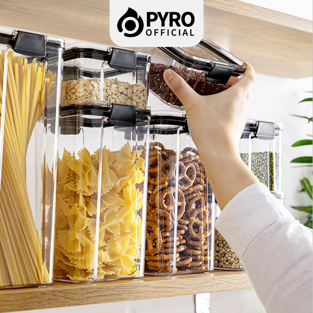 Jual [PYRO] Toples Plastik Bening 1300ml Snack Kue Kering Kedap Udara ...