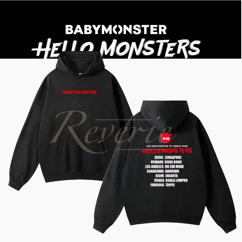 Jual HOODIE HELLO MONSTERS BABYMONSTER WOLRD TOUR 2025 BAEMON MONSTIEZ ...