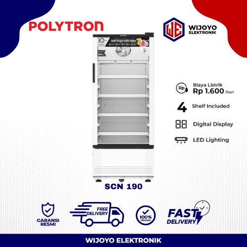 Jual SHOWCASE POLYTRON SCN 190 4 RAK COOLER KULKAS LOW WATT | Shopee ...