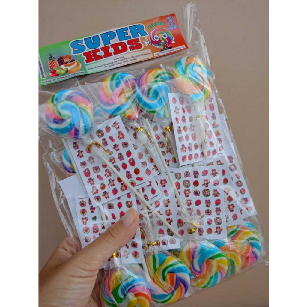 Jual PERMEN LOLIPOP PELANGI SUPER KIDS BERHADIAH SPECIAL STICKER CANTIK ...