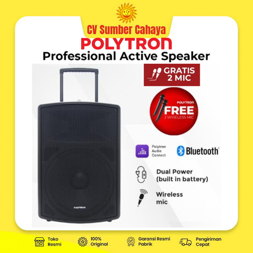 Jual Polytron Speaker Aktif 12 Inch PAS PRO12F3 Free 2 Mic Bluetooth ...