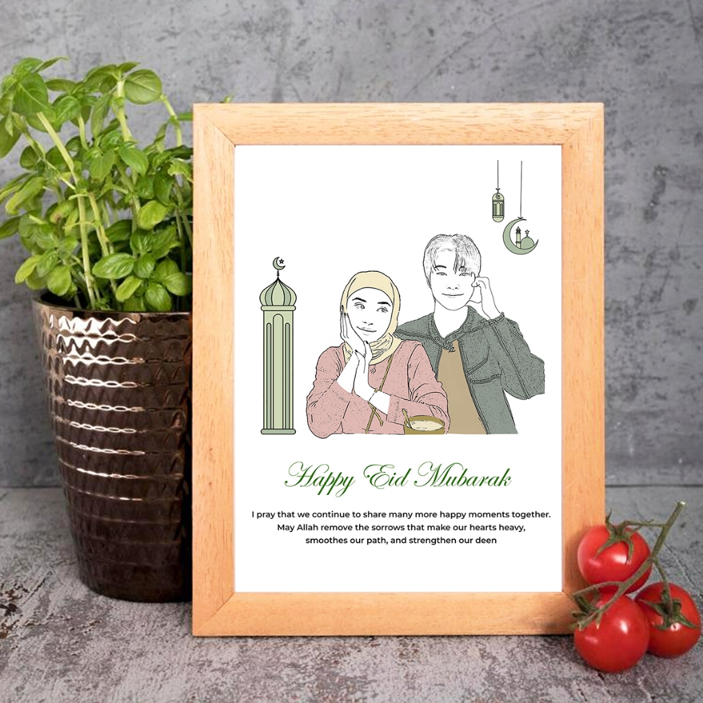 Jual Ilustrasi Digital Custom 5R + Kado Hadiah Hampers – Lebaran Hari ...