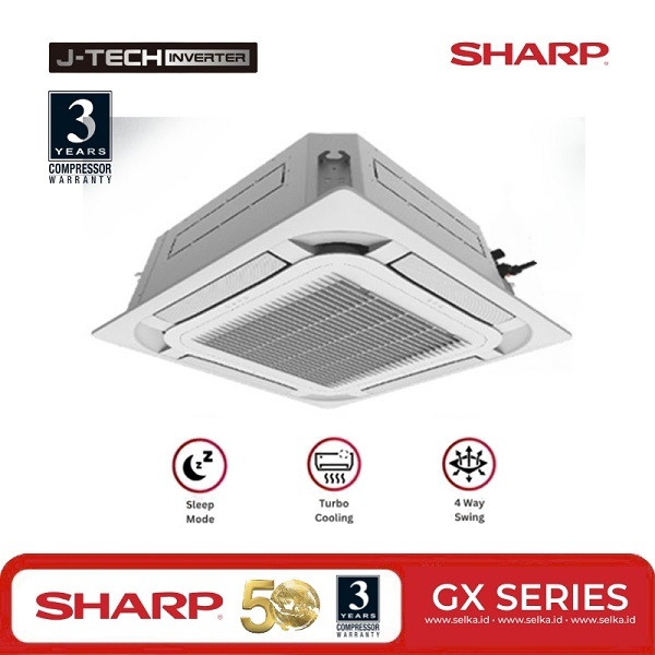 Jual AC SHARP GX-X24XEY AC CASSETTE 2,5 PK INVERTER TURBO COOL | Shopee ...