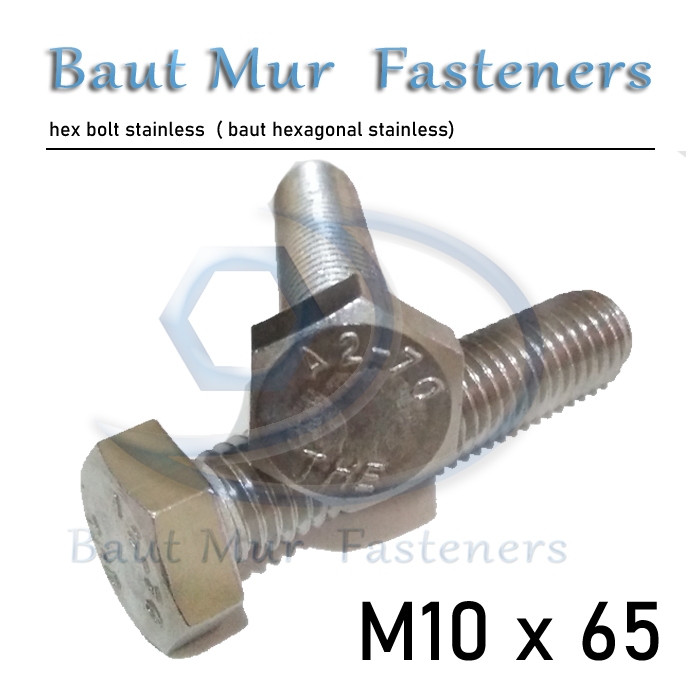 Jual Baut Stainless M10 x 65 sus 304 ss 304 THE a2-70 (baut only ...