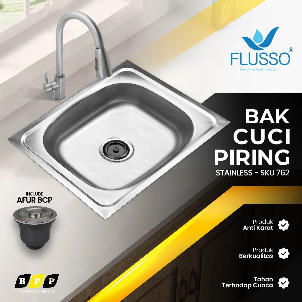 Jual Sink Cuci Piring Stainless Set Kitchen Sink Bowl 1 Lubang Ukuran ...