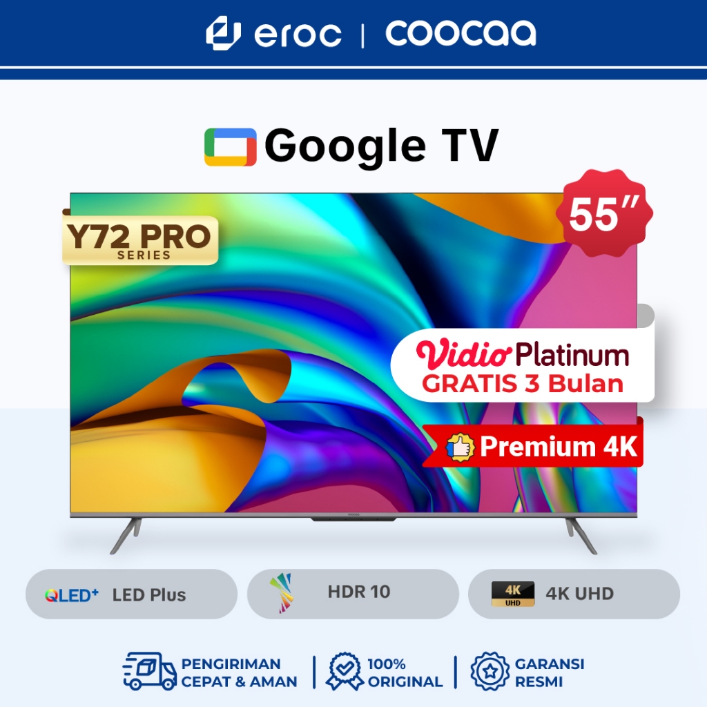 Jual COOCAA | TUTU Google TV - QLED 4K Smart TV 55 inch - Dolby ...