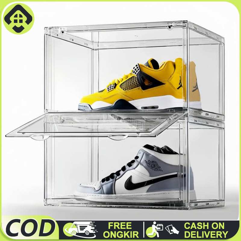 Jual Kotak Sepatu Lipat Transparan Tebal Shoes Storage Box Kotak Sepatu ...