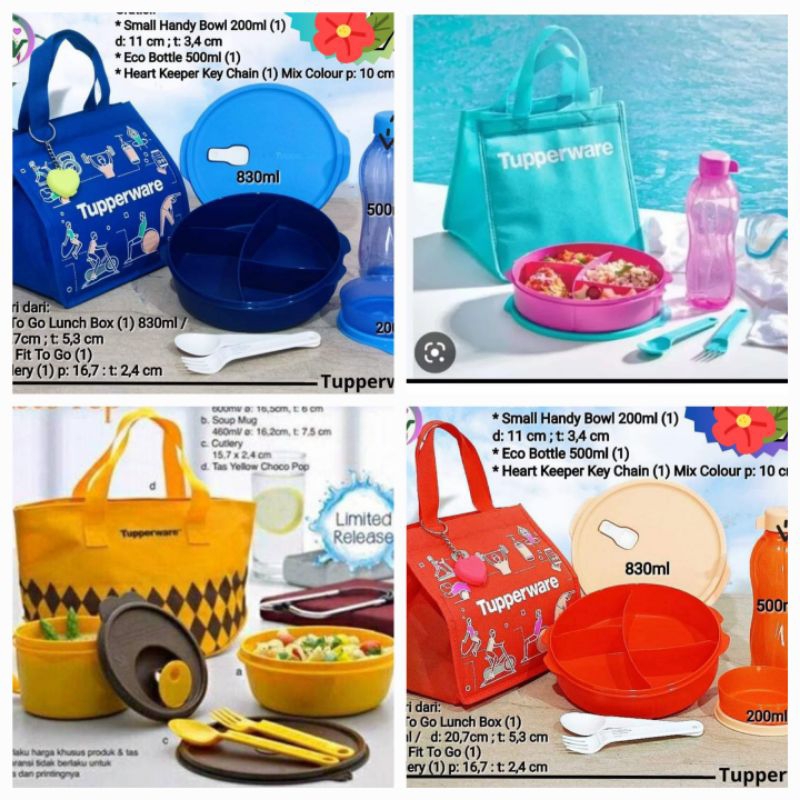 Jual Fit to go lunch set tupperware / fit to go tupperwar / BYO / Fame ...