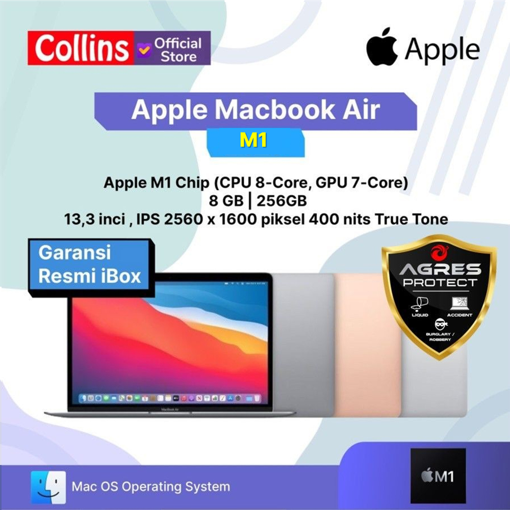 Jual Macbook Air 13 M1 7C 8gb 256ssd 8C CPU 13.3 Inch IBOX Resmi ...