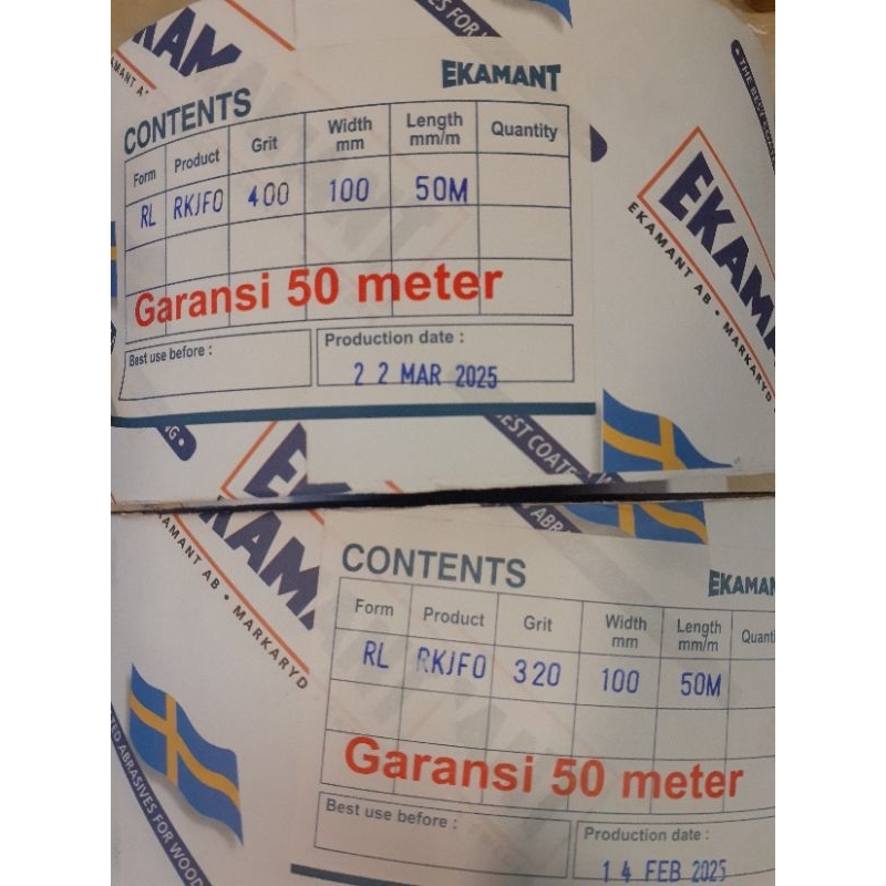 Jual Amplas Ekamant Roll RKJFO 4" inch x 50m kain flexible grit 60 ...