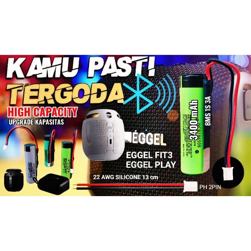 Jual Battery Eggel FIT3 Eggel Play 3.7v 4.2v 3400 mAh BMS 1S 3A PH 2PIN ...