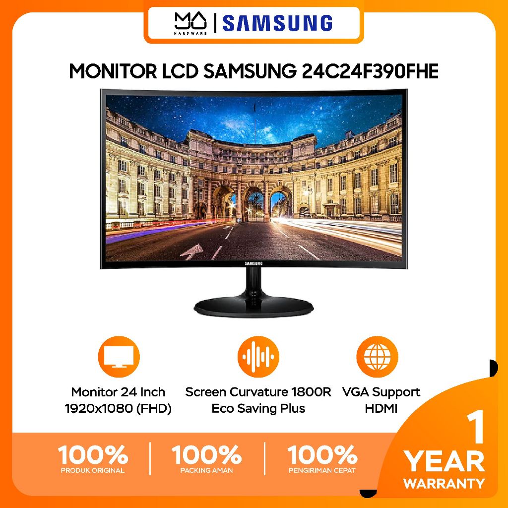 Jual Monitor SAMSUNG 24 inchi FHD Curved HDMI VGA C24F390FHE - Garansi ...