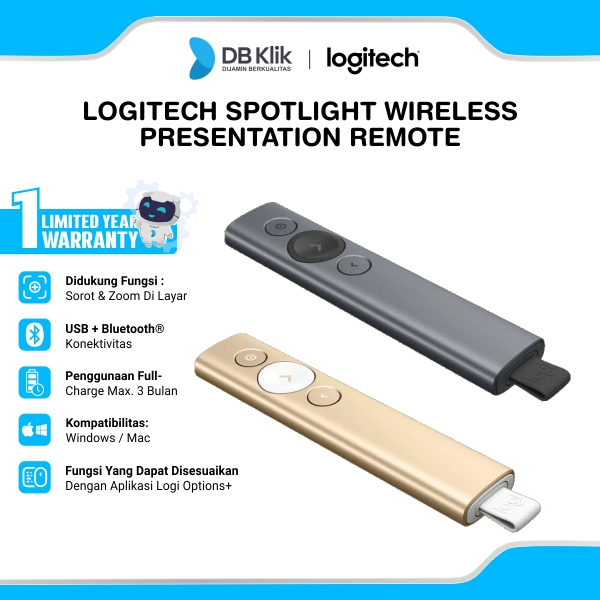 Jual Logitech Spotlight Presenter Advanced Wireless Bluetooth | Shopee ...