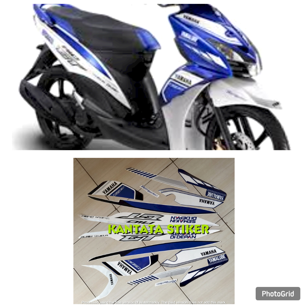 Jual stiker striping motor lis les body yamaha mio gt versi gp putih ...