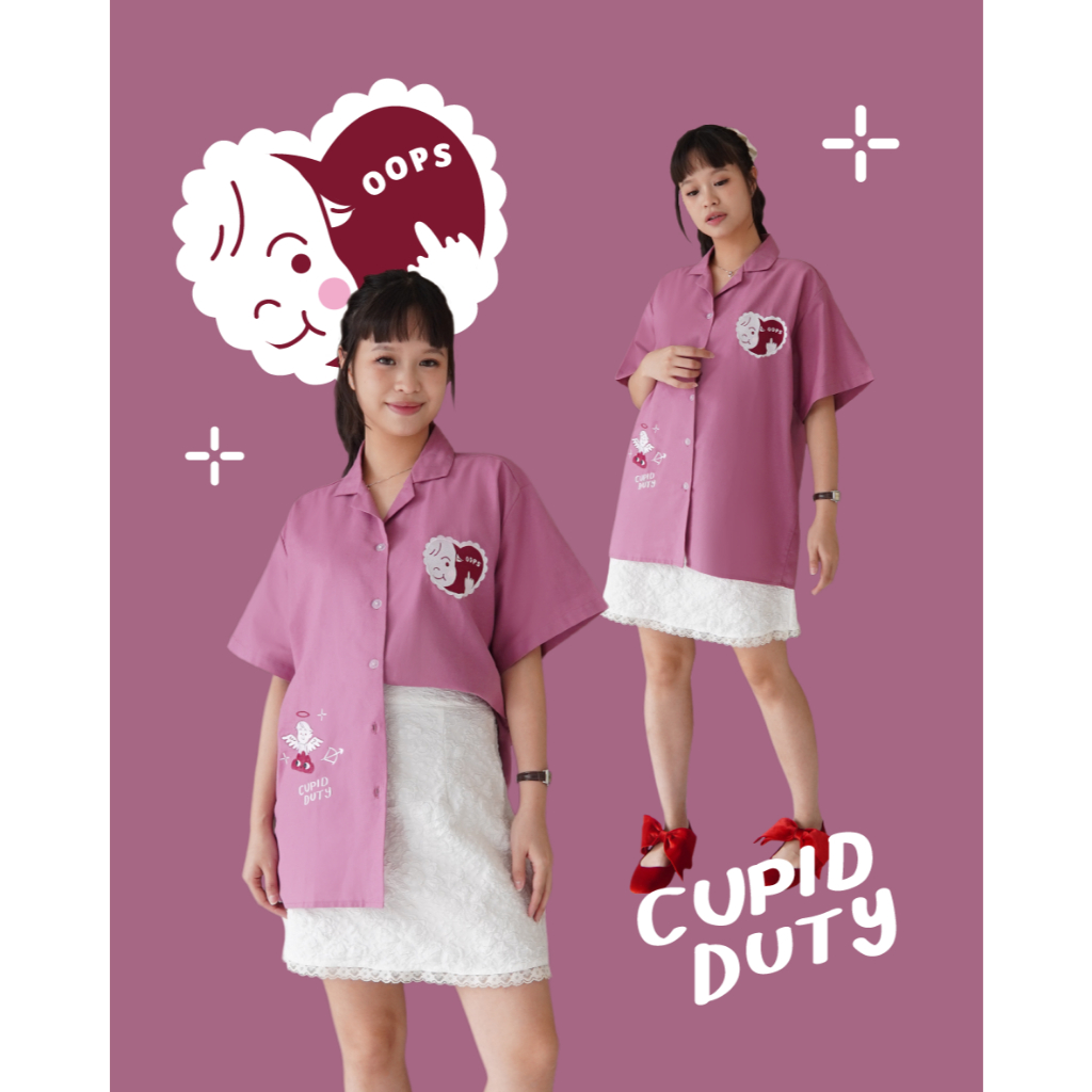 Jual 1AM | CUPID EMBROIDERY SHIRT (oversized shirt) | Shopee Indonesia