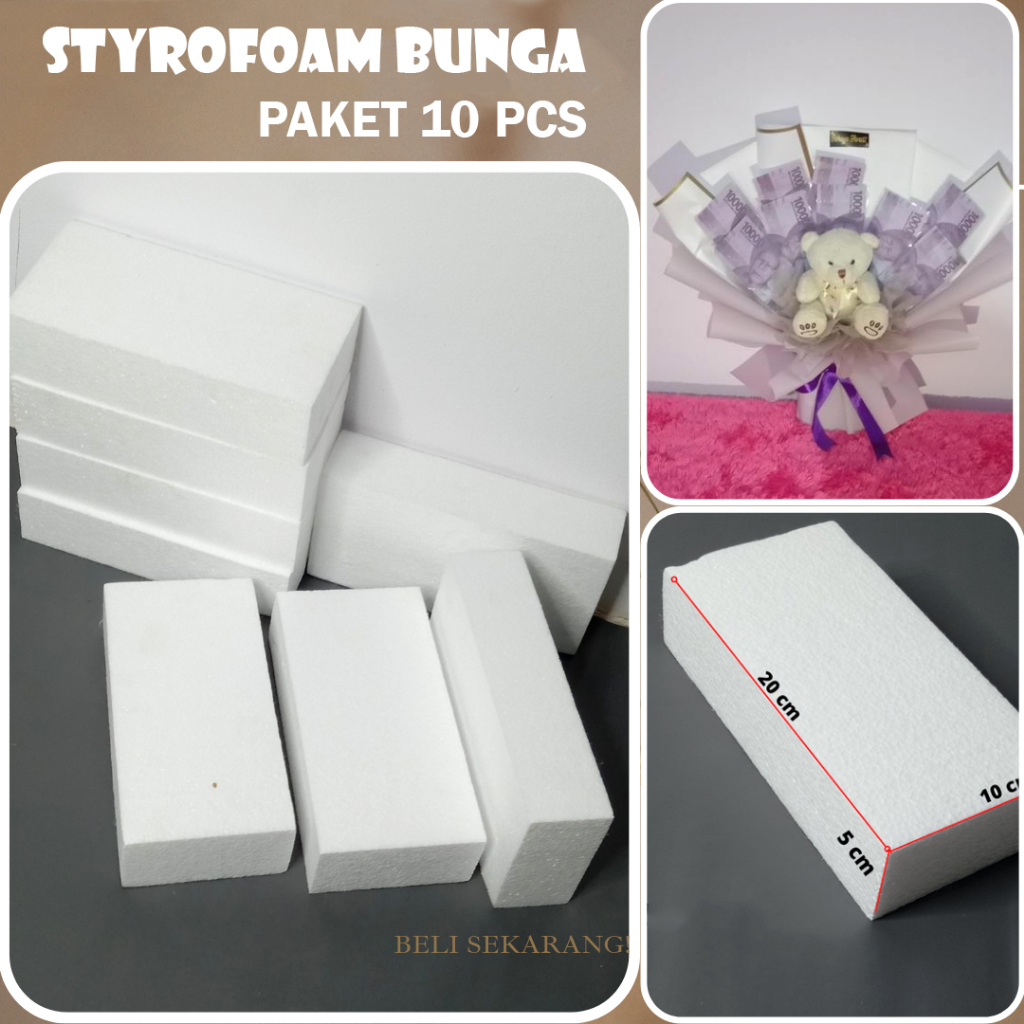 Jual PAKET ISI 10 PCS Busa bunga / Oasis busa bunga Styrofoam/ Oasis ...