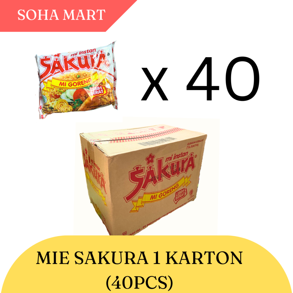 Jual Soha Mart Mie Sakura Goreng Jadul 1 Karton (40pcs) | Shopee Indonesia