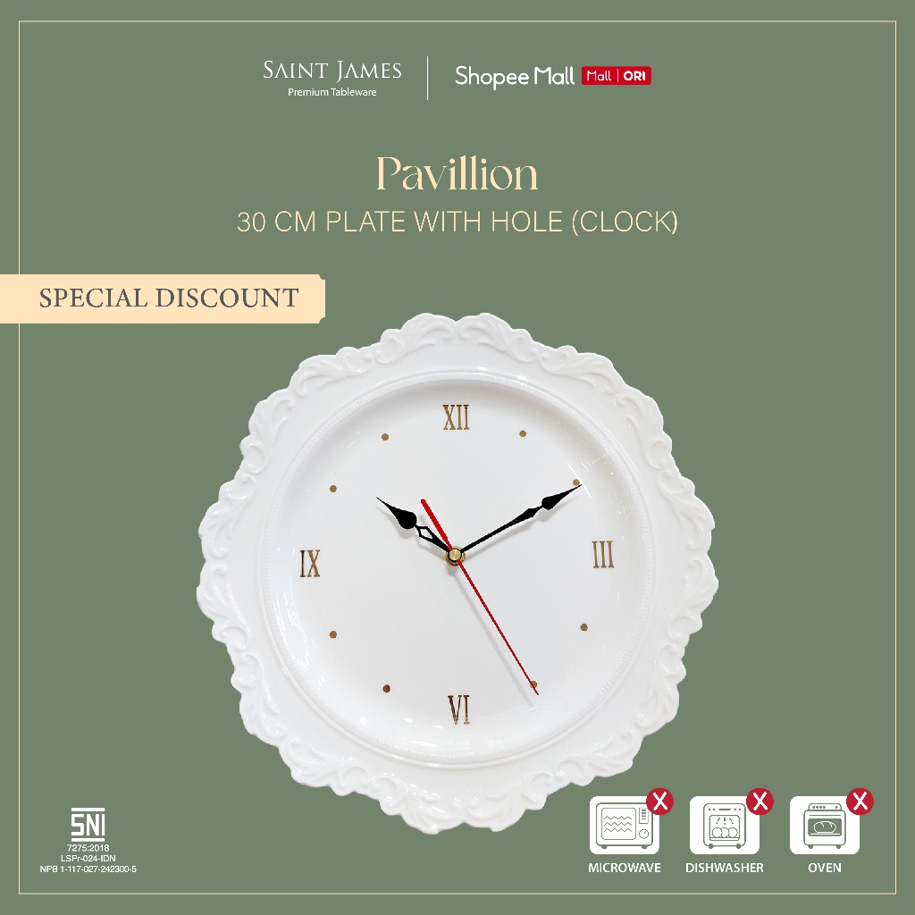 Jual Saint James Pavillion Clock 27cm - Jam Keramik | Shopee Indonesia