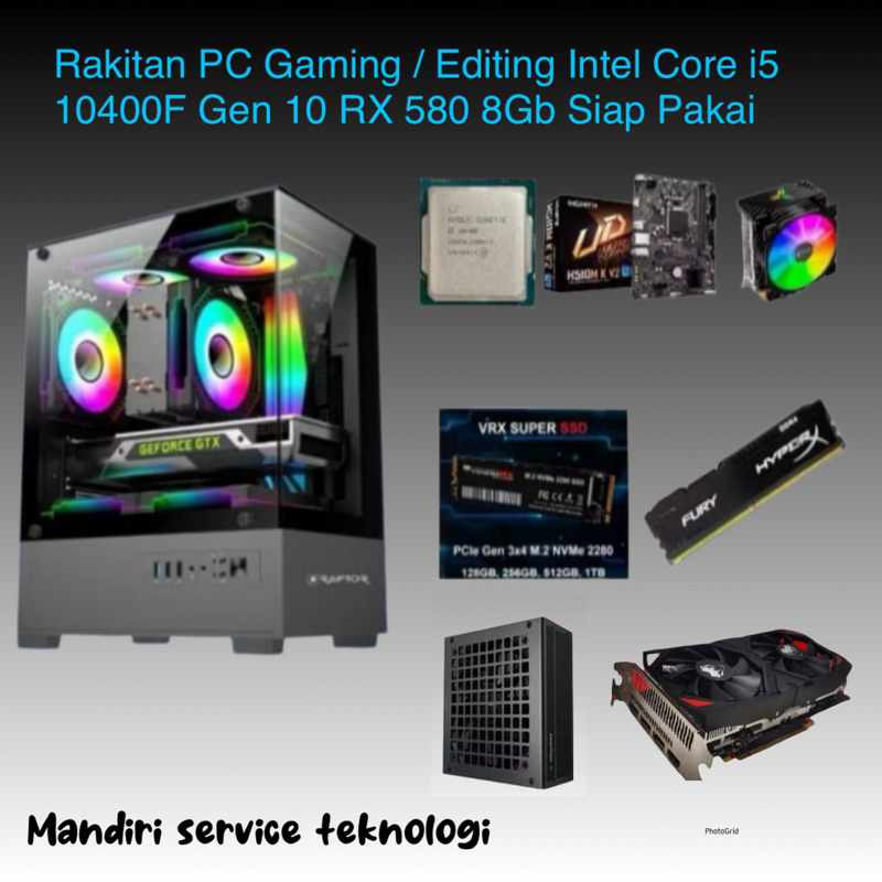 Jual Rakitan PC Gaming / Streaming Intel Core i5 10400F Gen 10 LGA 1200 VGA RX 580 8GB | Shopee ...