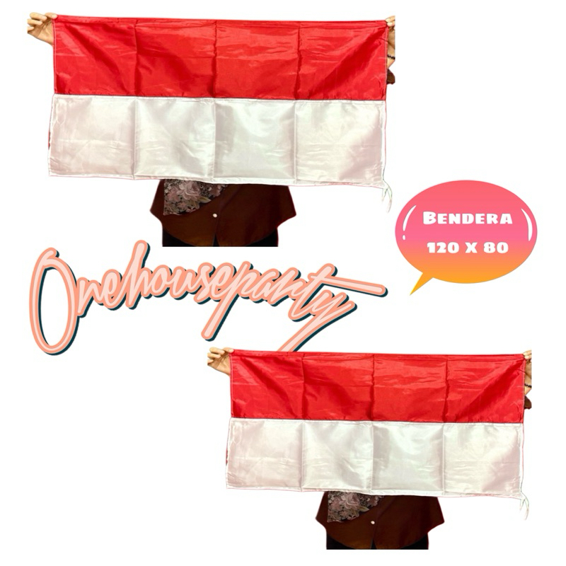 Jual Bendera merah putih 120 cm x 80 cm bendera indonesia satin putih ...