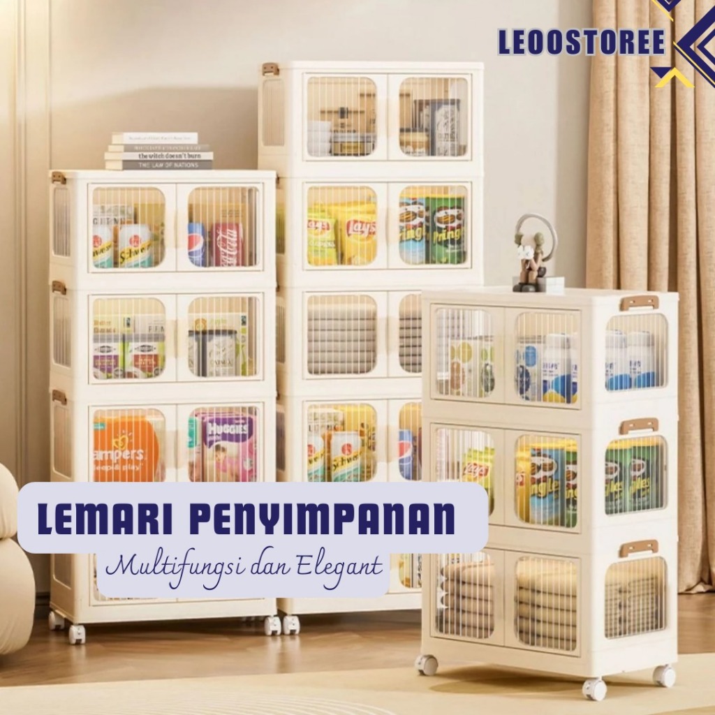 Jual Lemari Penyimpanan Box Lipat Multifungsi Lemari Plastik Portable ...