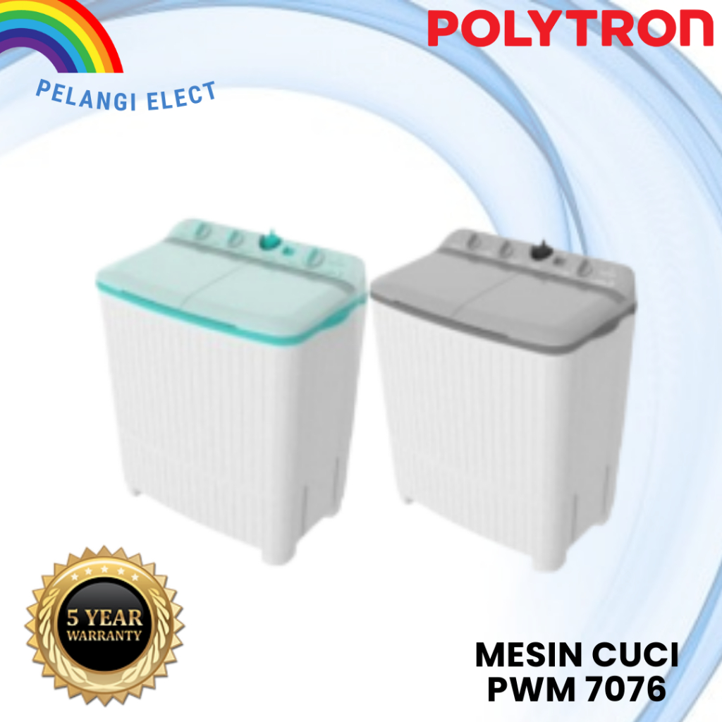 Jual Mesin Cuci 2 Tabung POLYTRON Giant Series Hijab 7 KG PWM 7076 ...