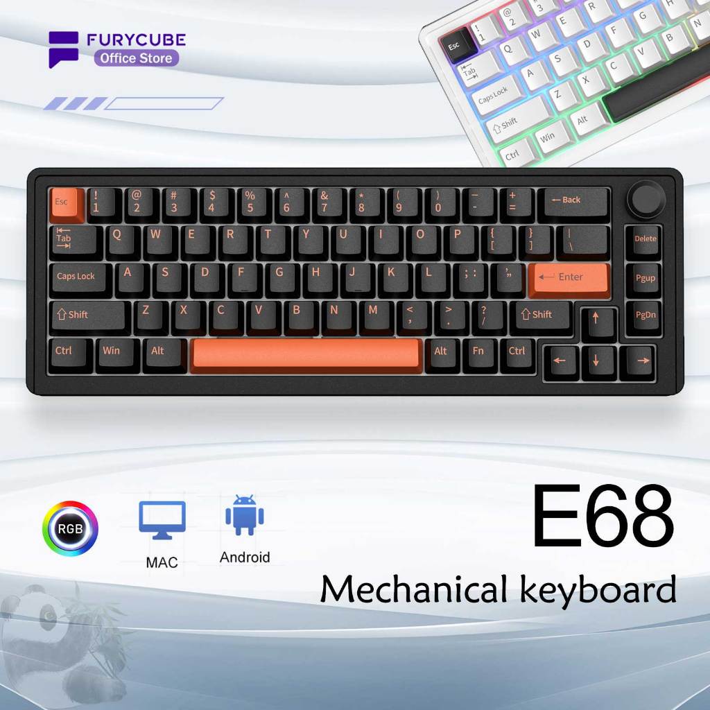 Jual FURYCUBE E68 Aluminium Mechanical Keyboard RGB Struktur Gasket ...