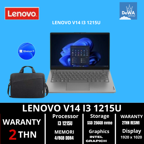 Jual Lenovo V14 Gen 3 IAP Core i3 1215U 8GB 256SSD 14 Inch Windows Laptop Murah | Shopee Indonesia