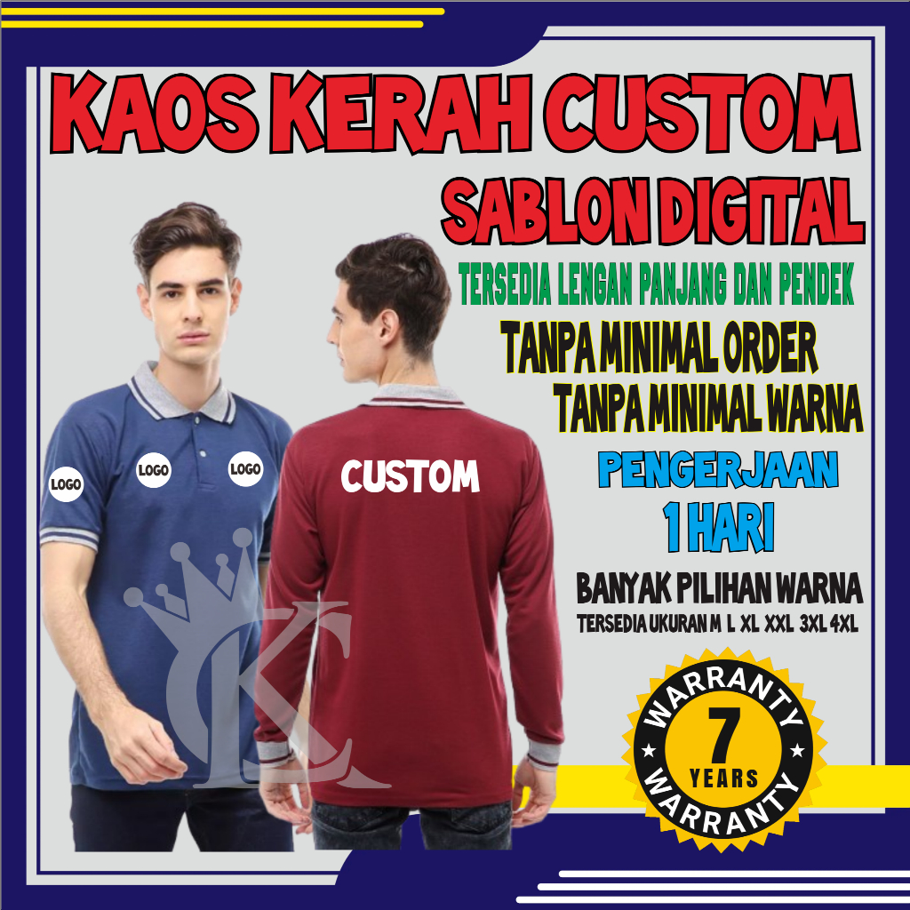 Jual Poloshirt Costum Sablon Digital / Sablon DTF / Polo Custom Suka ...