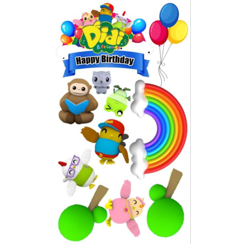 Jual Topper Didi & Friend/ Topper Cake Happy Birthday / Hiasan Kue ...