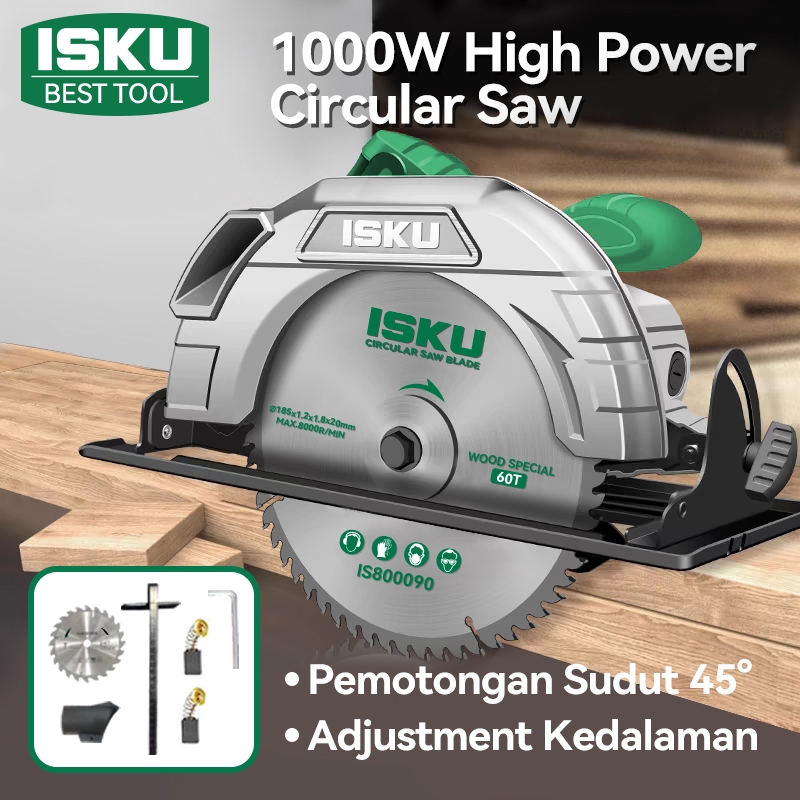 Jual ISKU Mesin potong kayu Mesin Gergaji Circular Saw multifungsi 7 ...