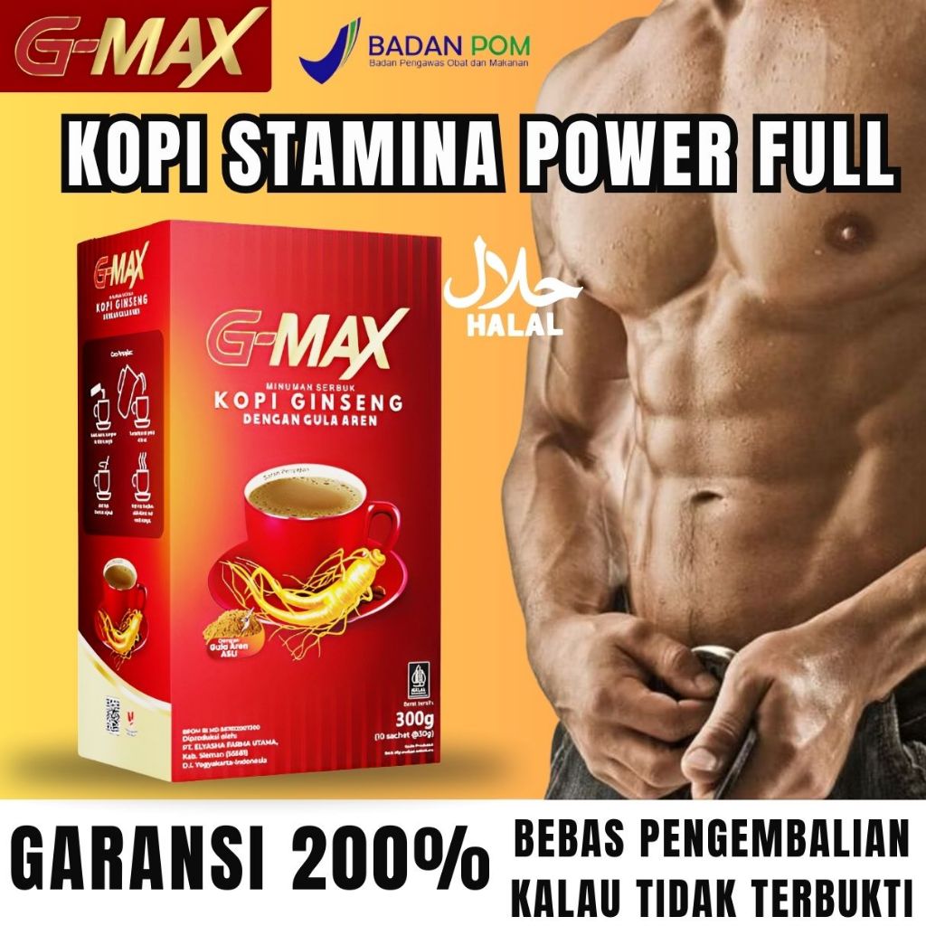 Jual KOPI G-MAX-Kopi Stamina Pria Kuat dan Tahan Lama Extrak Gingseng 1 Box isi 10 sachet ...