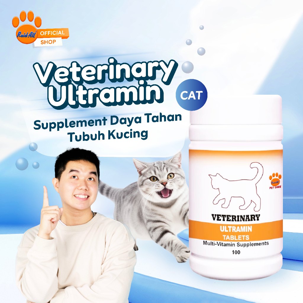 Jual RAID ALL - Veterinary Ultramin Cat 100 tablets | Shopee Indonesia
