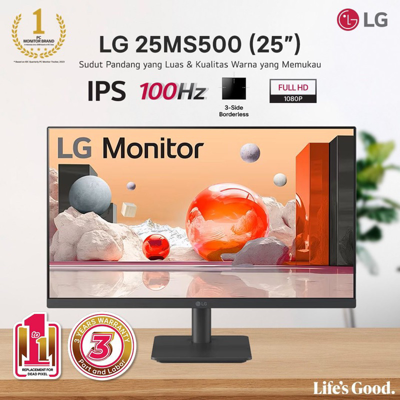 Jual LED LG 25MS500-B 25'' FHD monitor with AMD FreeSync 100Hz | Shopee ...