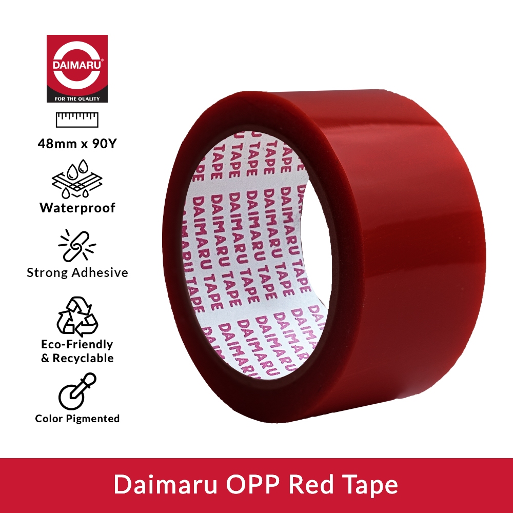 Jual Daimaru OPP Tape Merah / Red Color 48mm x 90 Yard Lakban Plastik | Shopee Indonesia