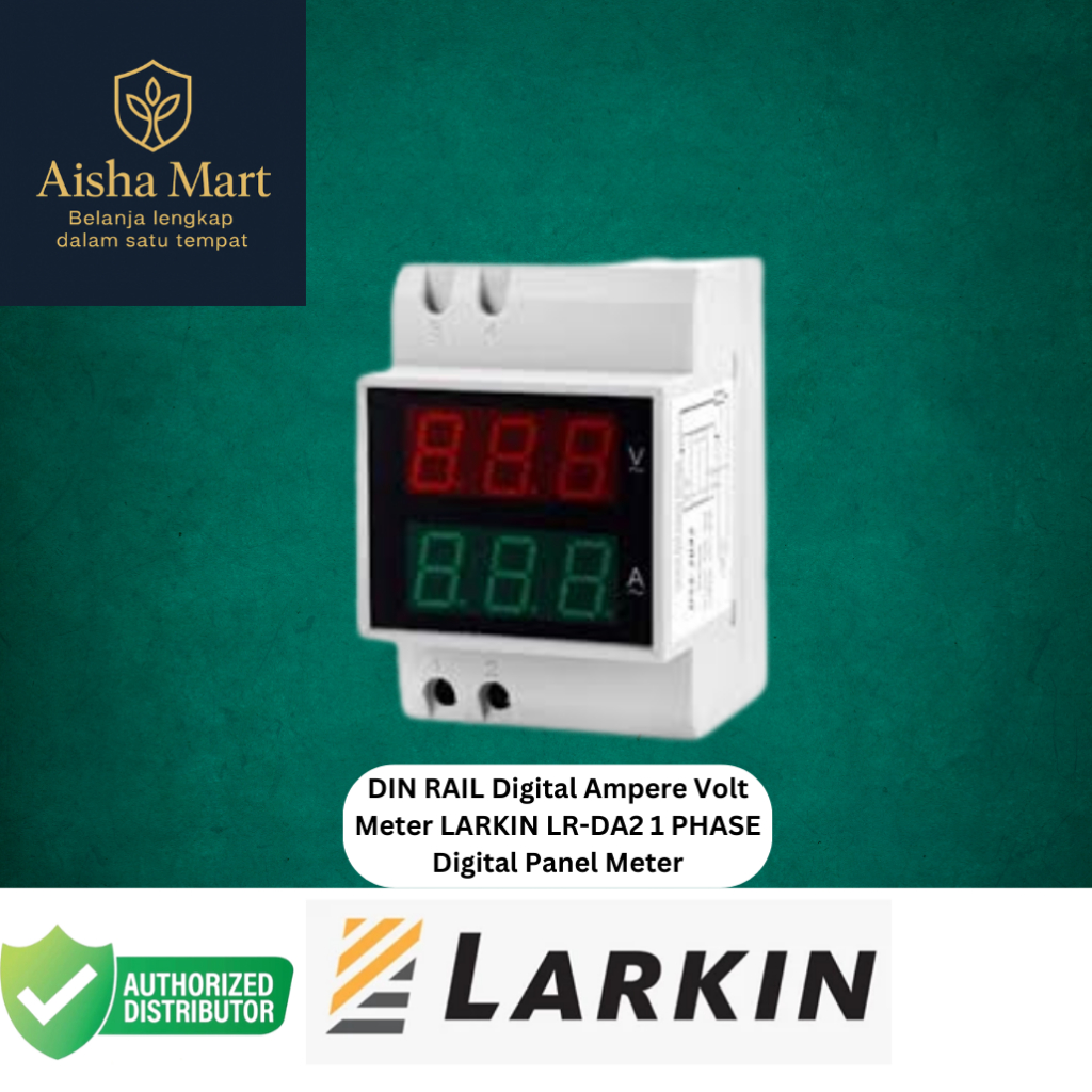 Jual DIN Rail Digital Ampere Volt Meter LARKIN LR-DA2 – AV Meter 1 Phase Panel Digital | Shopee ...