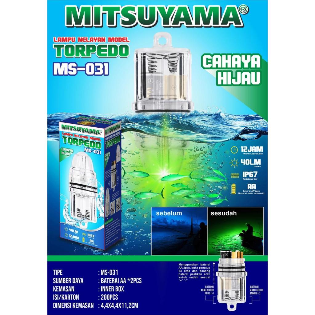 Jual Lampu Nelayan Model Mitsuyama Torpedo Cahaya Hijau IP67 MS-031 | Shopee Indonesia