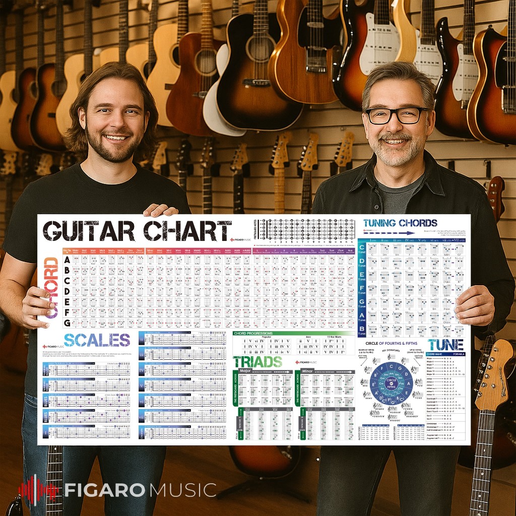 Jual Poster Guitar Chords Scale Chart Poster of Chords | Scales | Triads | Circle of Fifths ...