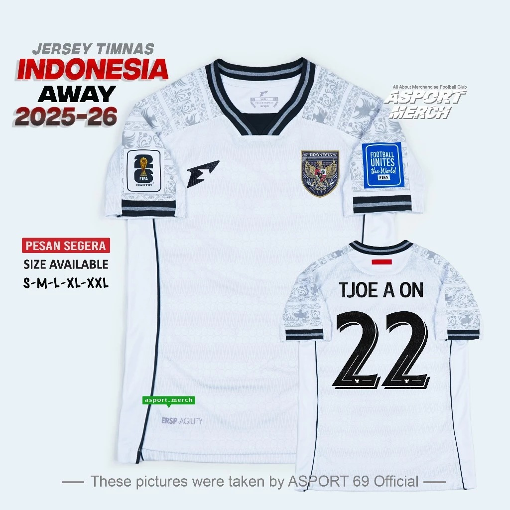 Jual JERSEY TIMNAS INDONESIA AWAY KIT ERSPO TERBARU 2025 2026 JERSI INDONESIA AWAY 25 26 PUTIH ...