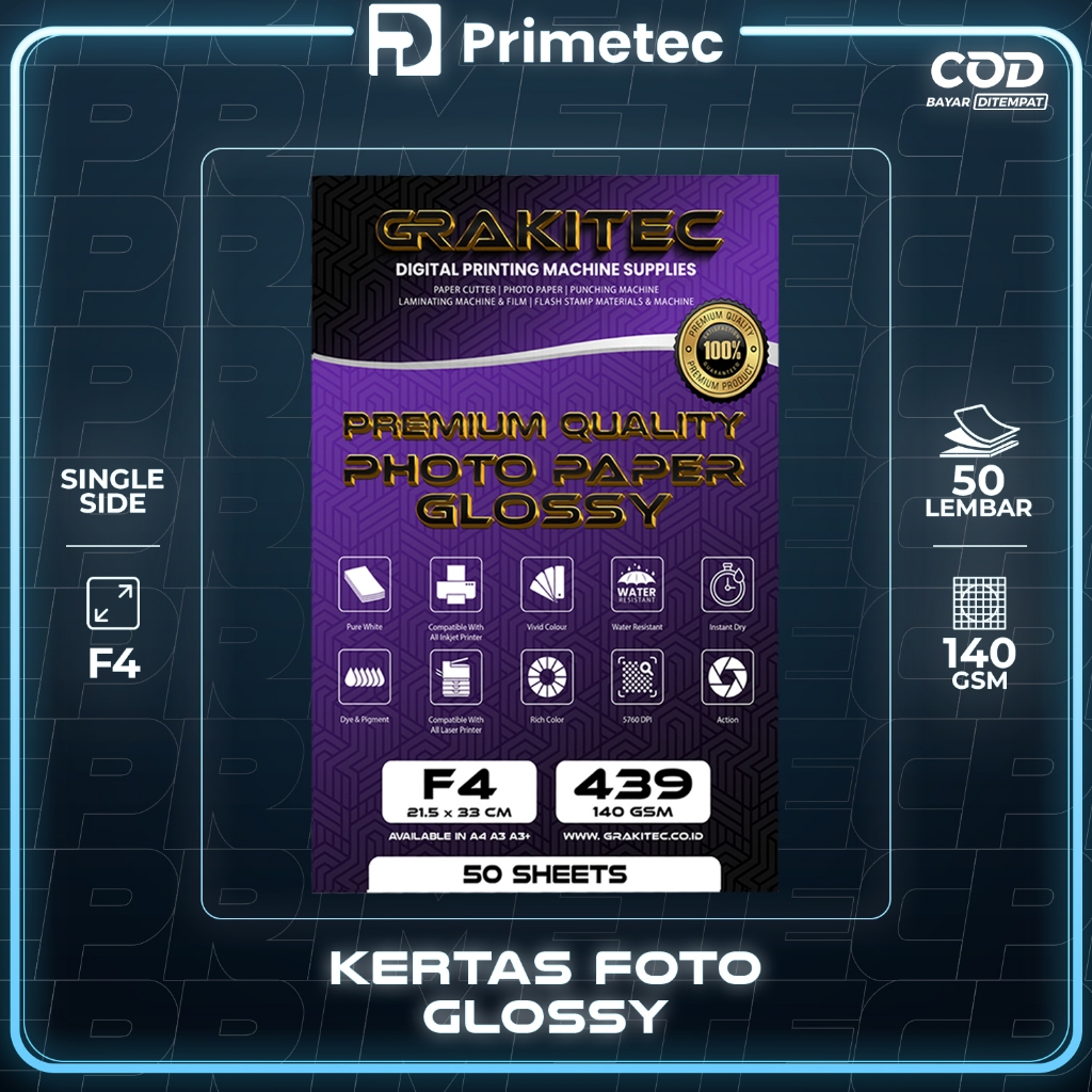 Jual Kertas Foto Folio F4 Premium Photo Paper Glossy Folio 140 Gsm ...