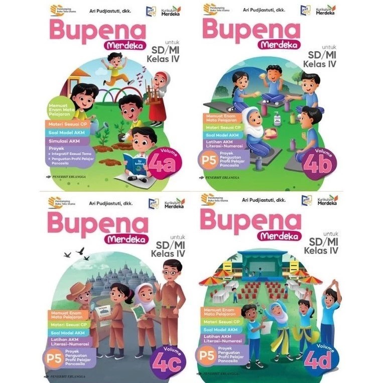 Jual Seri Bupena Merdeka SD/MI kelas 4, Kurikulum Merdeka (4a, 4b, 4c, 4d) - Penerbit Erlangga ...